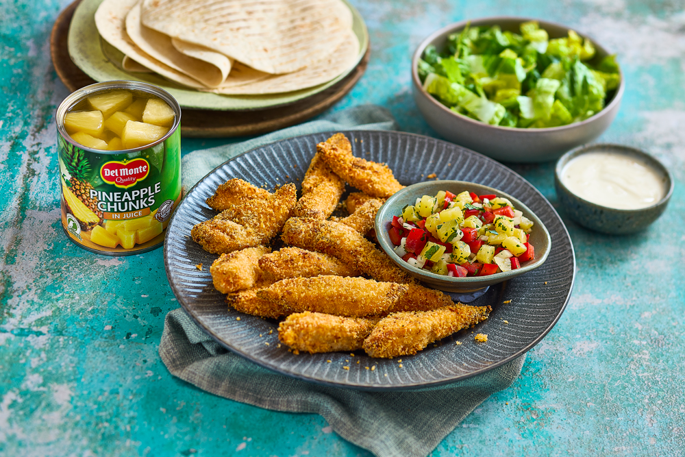 Del Monte® Air Fried Pineapple Chicken Goujons - VantagePoint Magazine